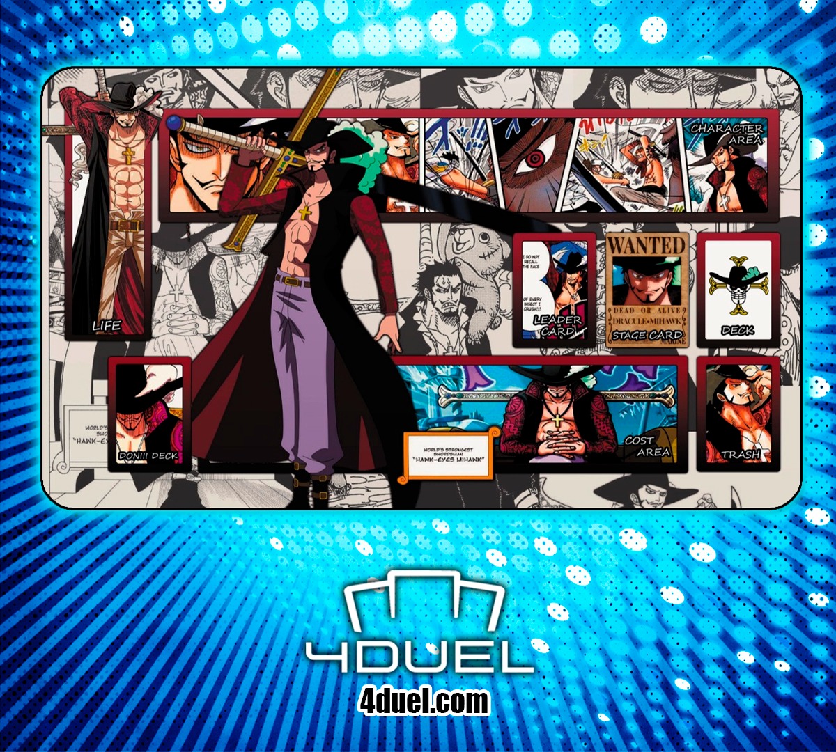 Dracule Mihawk One Piece Custom Playmat