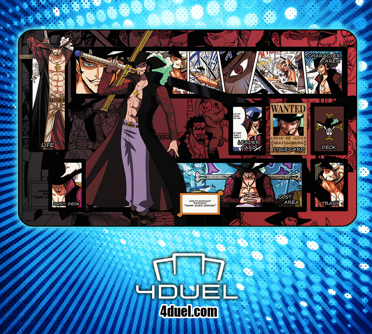 Dracule Mihawk One Piece Custom Playmat